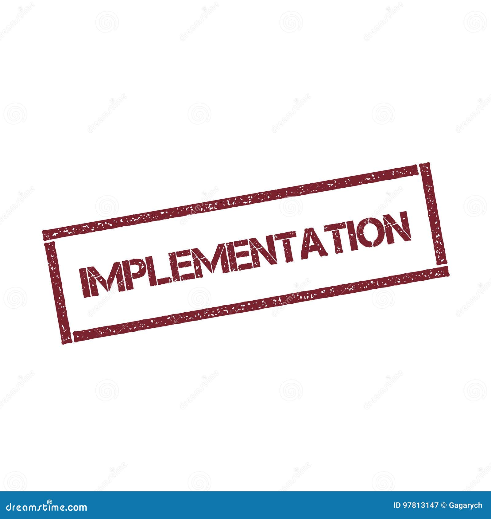 Implementation Rectangular Stamp. Stock Vector - Illustration of button ...