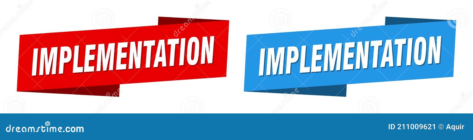 Implementation Banner. Implementation Ribbon Label Sign Set Stock ...