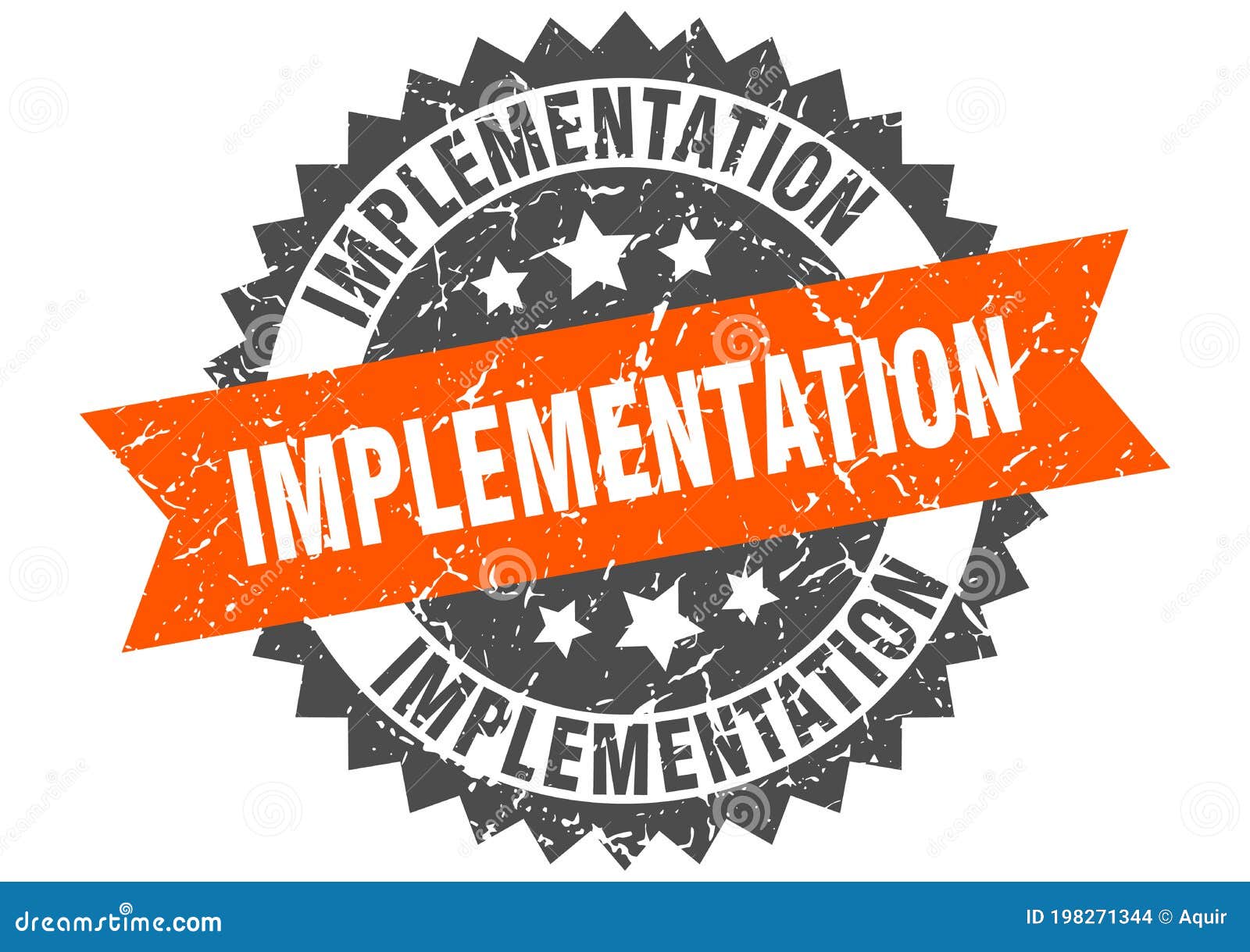 Implementation Stamp. Implementation Grunge Round Sign Stock Vector ...