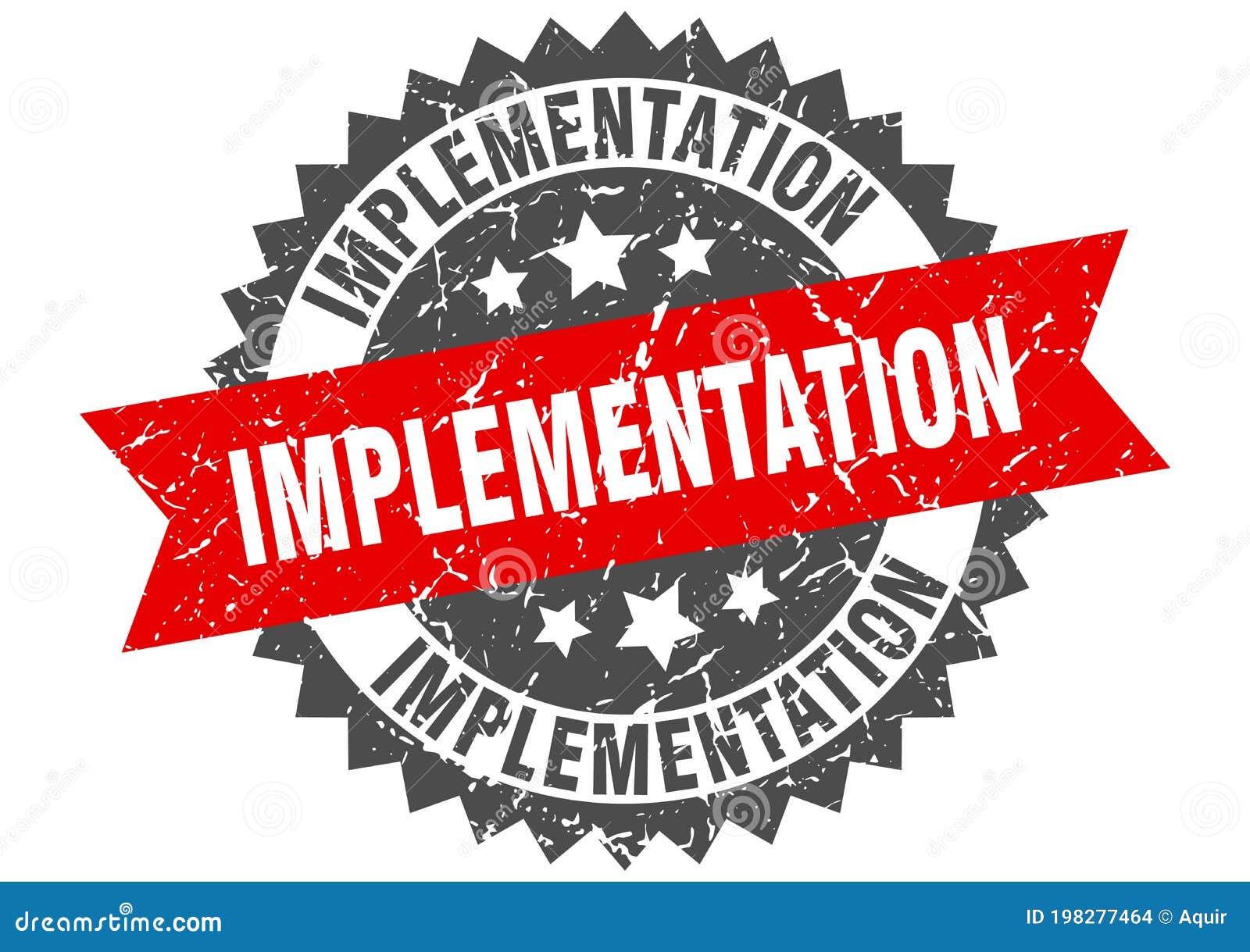 Implementation Stamp. Implementation Grunge Round Sign Stock Vector ...