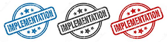 Implementation Stamp. Implementation Round Isolated Sign Stock Vector ...