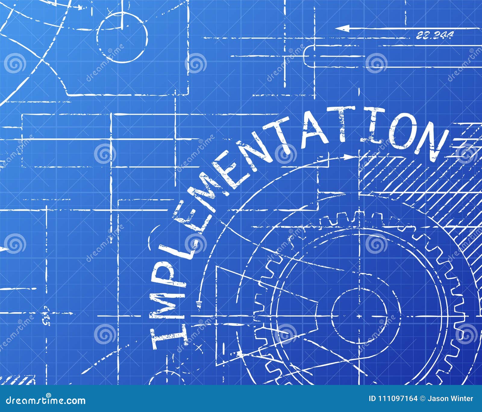Implementation Blueprint Machine Stock Vector - Illustration of ...
