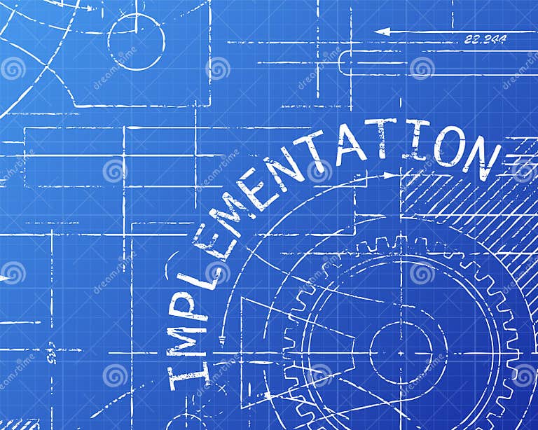 Implementation Blueprint Machine Stock Vector - Illustration of ...