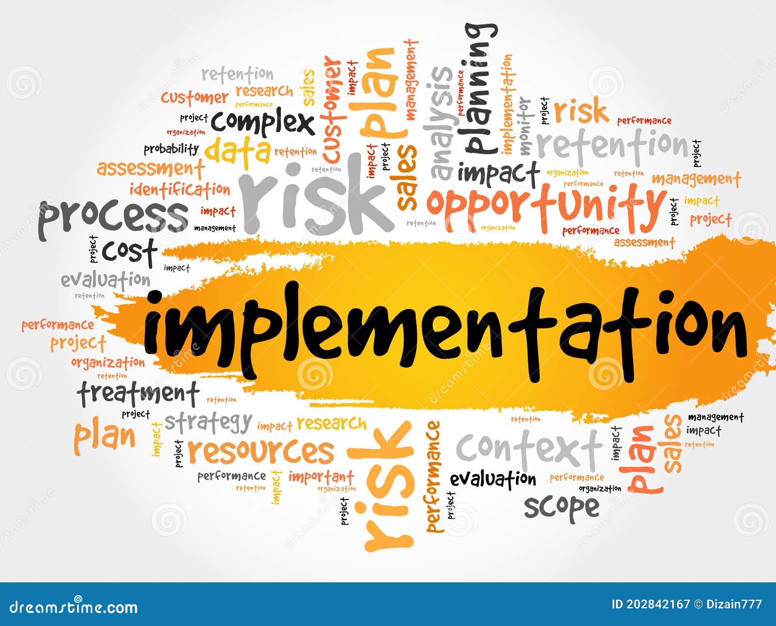 Implementation word cloud stock illustration. Illustration of elements ...
