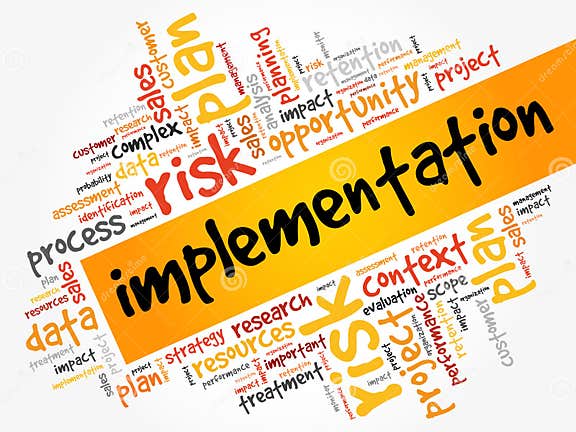 Implementation word cloud stock illustration. Illustration of plan ...