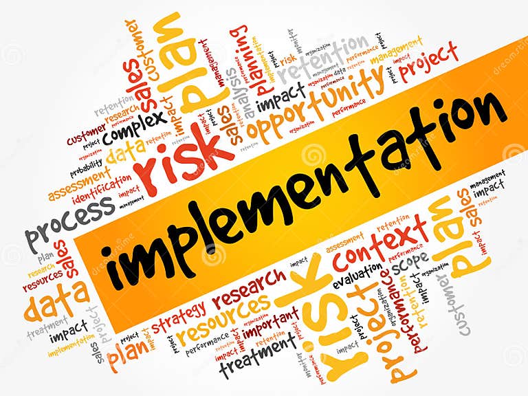 Implementation word cloud stock illustration. Illustration of plan ...