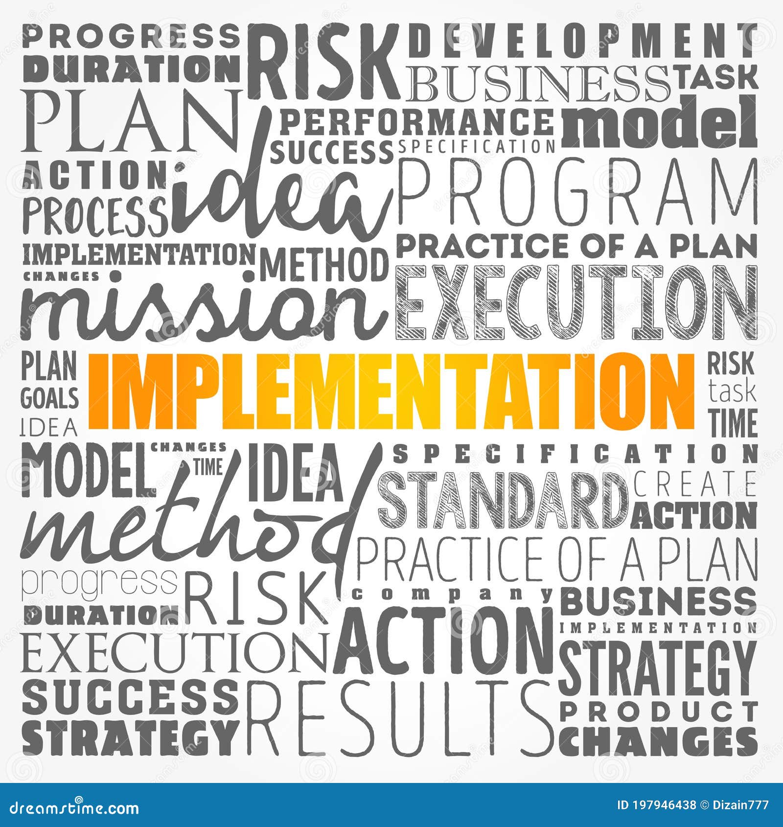 Implementation Word Cloud Collage Stock Photo - Image of mission, cloud ...