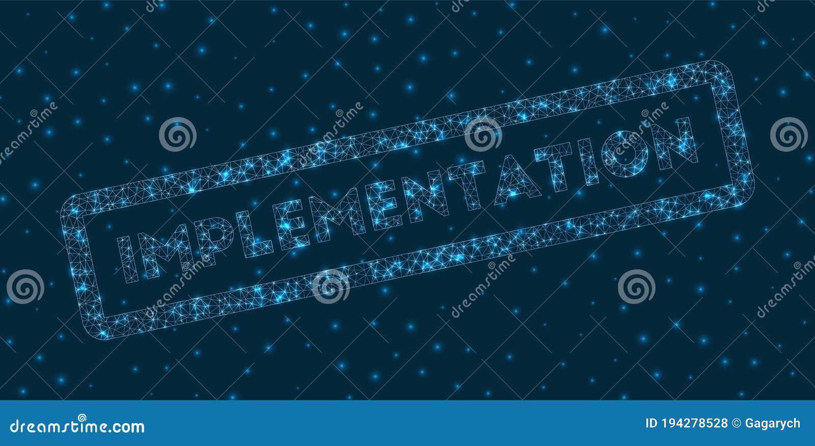 Implementation Word in Digital Style. Stock Vector - Illustration of ...