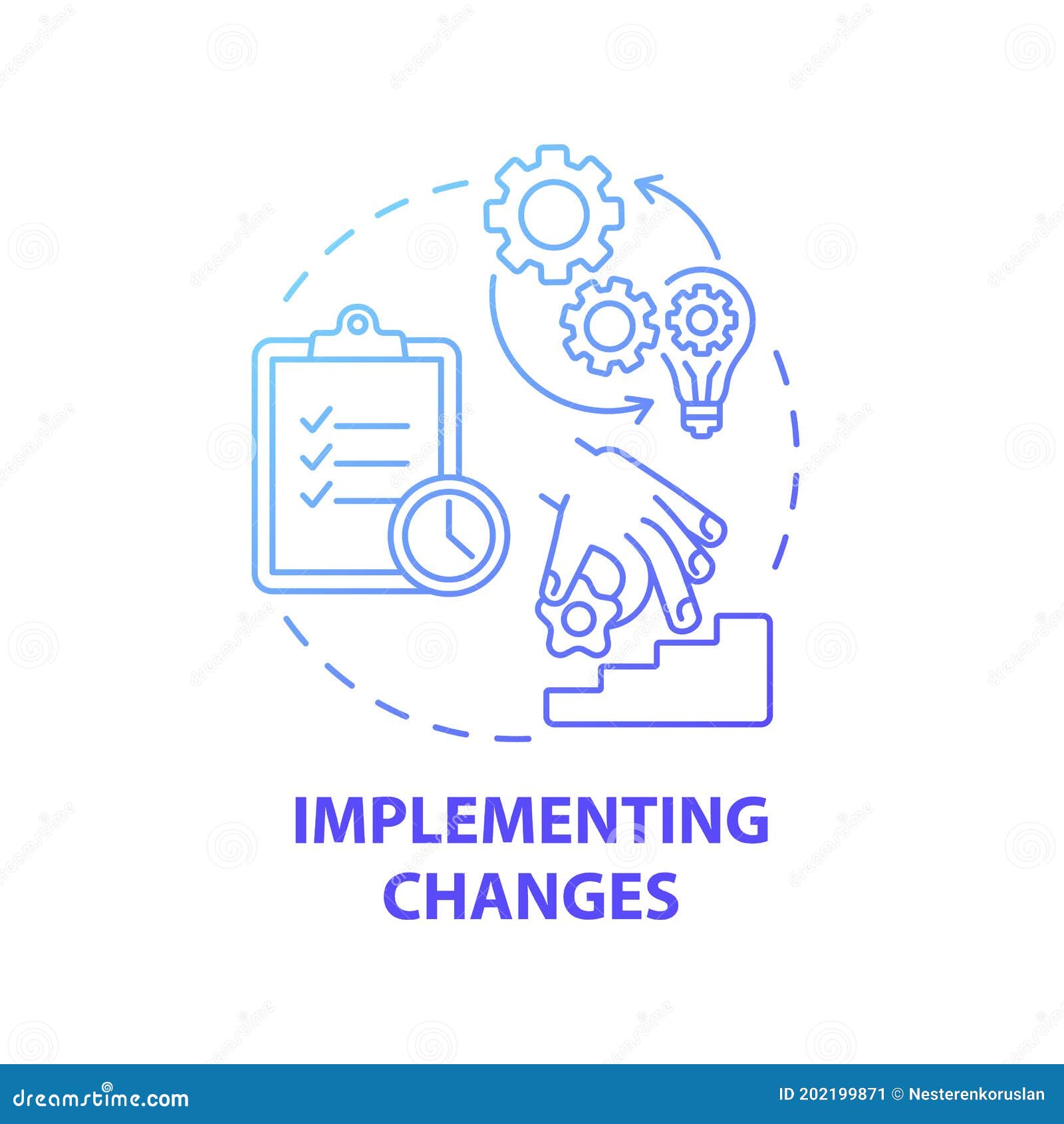 Implementing Changes Concept Icon Stock Vector - Illustration of ...