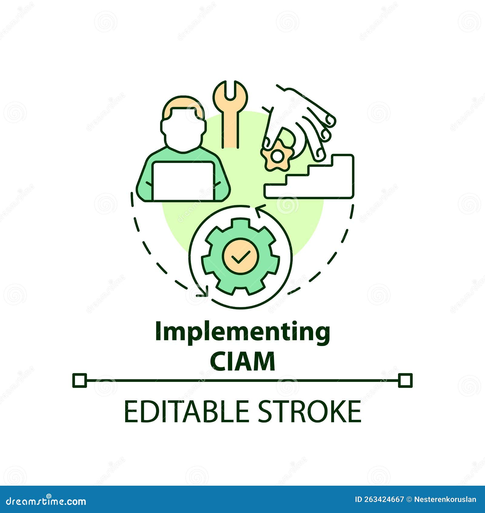 Implementing CIAM Concept Icon Stock Vector - Illustration of icon ...