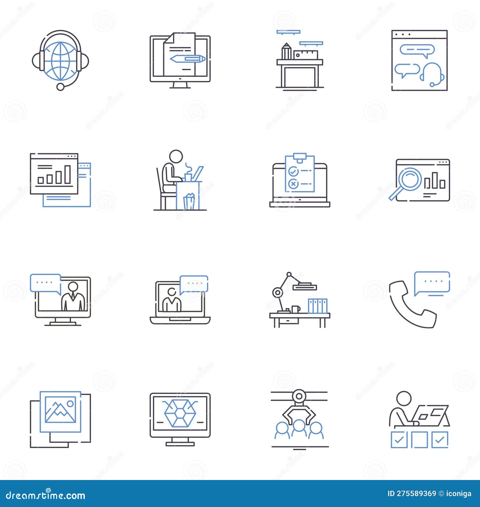 Implementing Line Icons Collection Integrating Executing Applying Enacting Launching