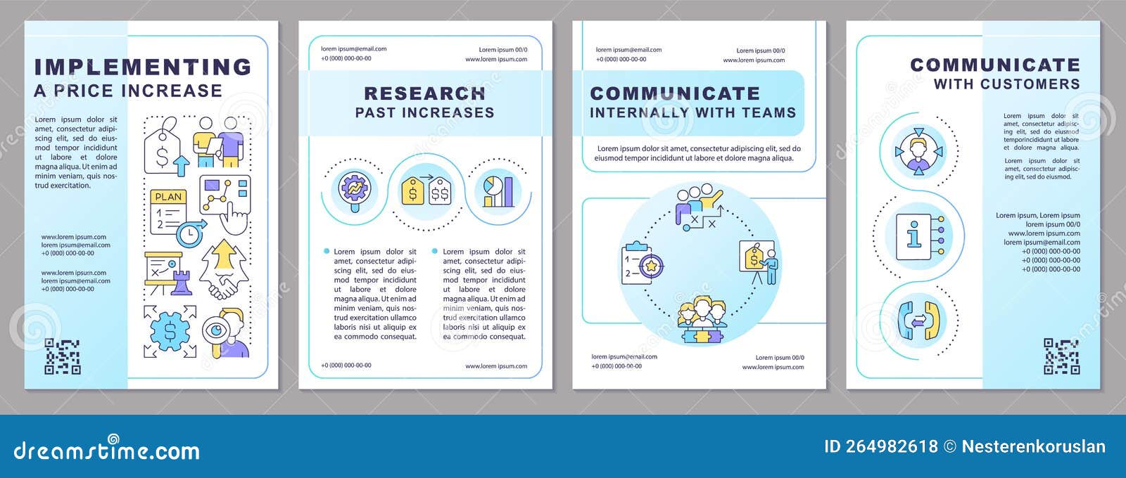 Implementing Price Increase Light Blue Brochure Template Stock Vector ...
