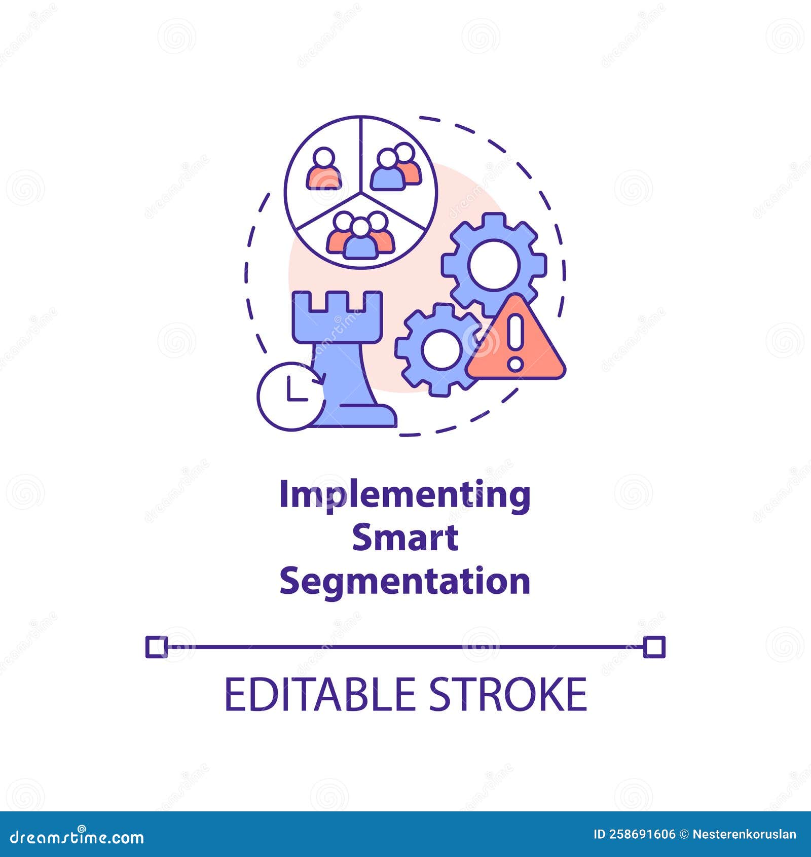 Implementing Smart Segmentation Concept Icon Stock Vector - Illustration of separate, division ...