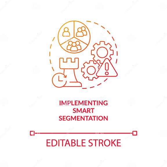 Implementing Smart Segmentation Red Gradient Concept Icon Stock Vector ...