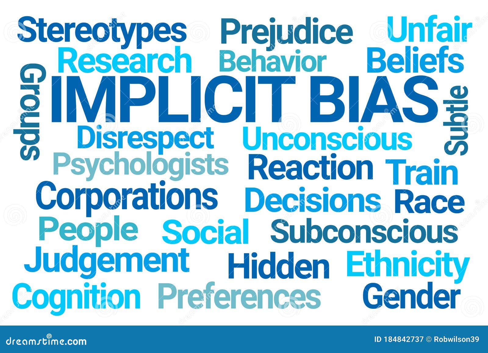 Implicit Bias Word Cloud stock illustration. Illustration of race ...