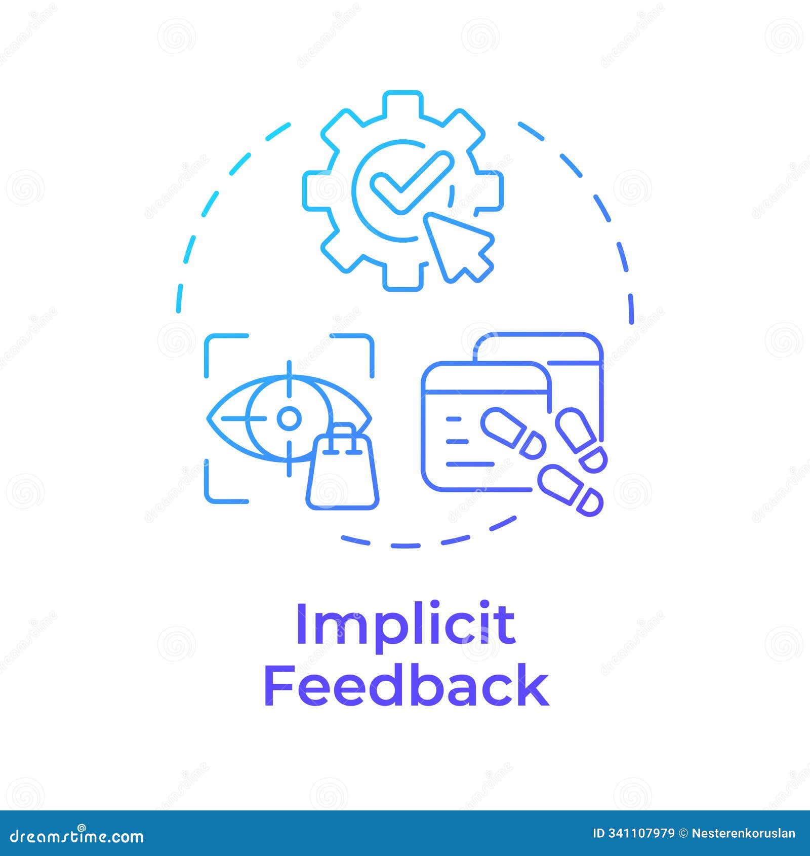 Implicit Feedback Blue Gradient Concept Icon Cartoon Vector ...