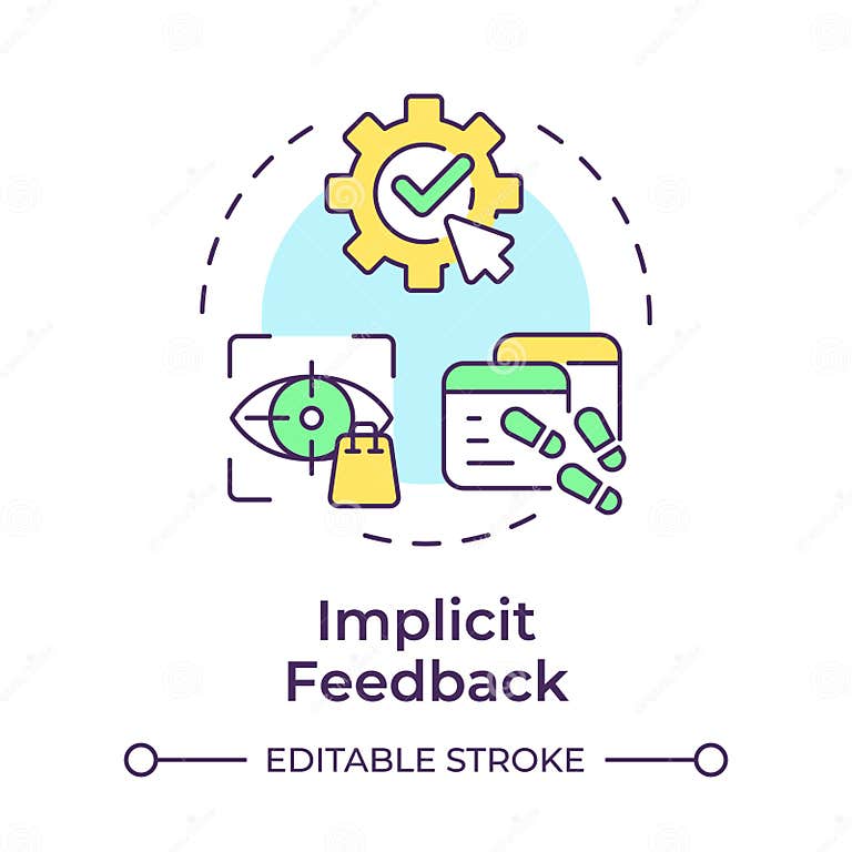 Implicit Feedback Multi Color Concept Icon Stock Illustration ...