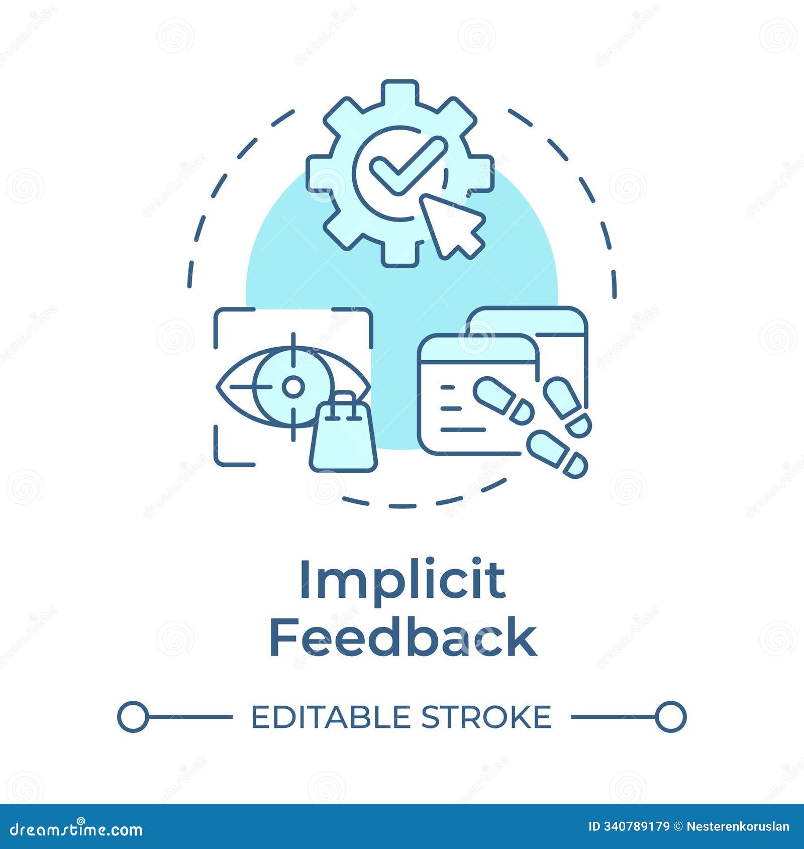 Implicit Feedback Soft Blue Concept Icon Cartoon Vector | CartoonDealer ...