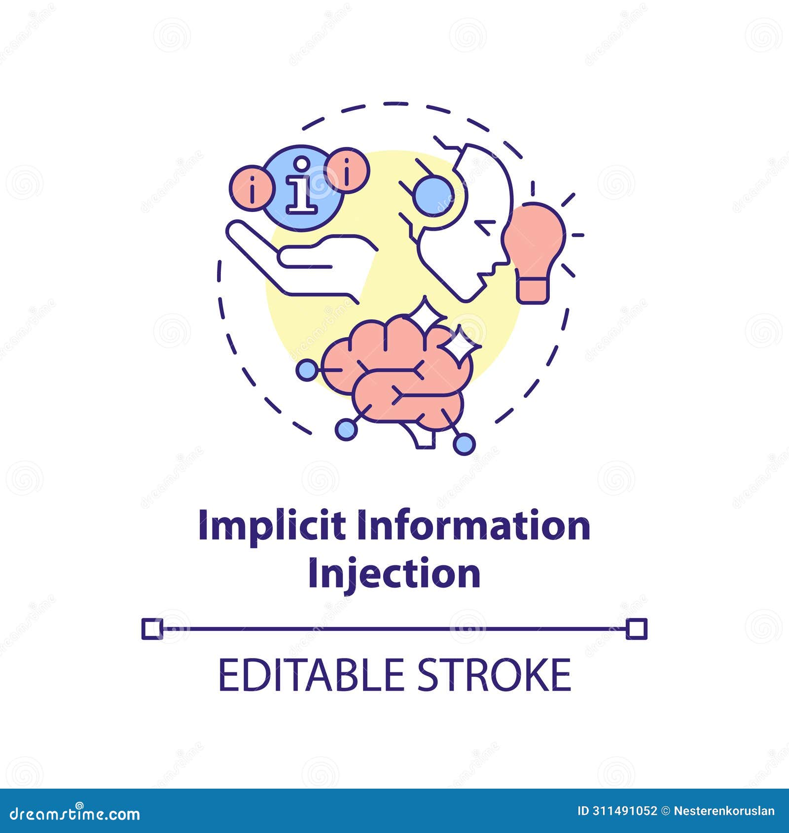 Implicit Information Injection Multi Color Concept Icon Stock ...