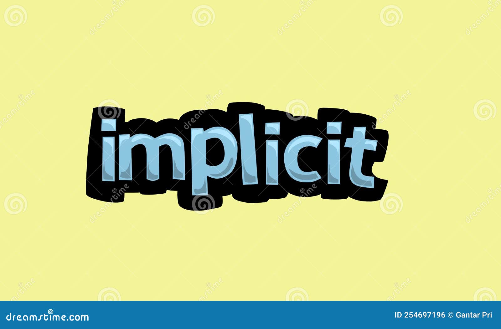 IMPLICIT Writing Vector Design On A Yellow Background Royalty-Free ...