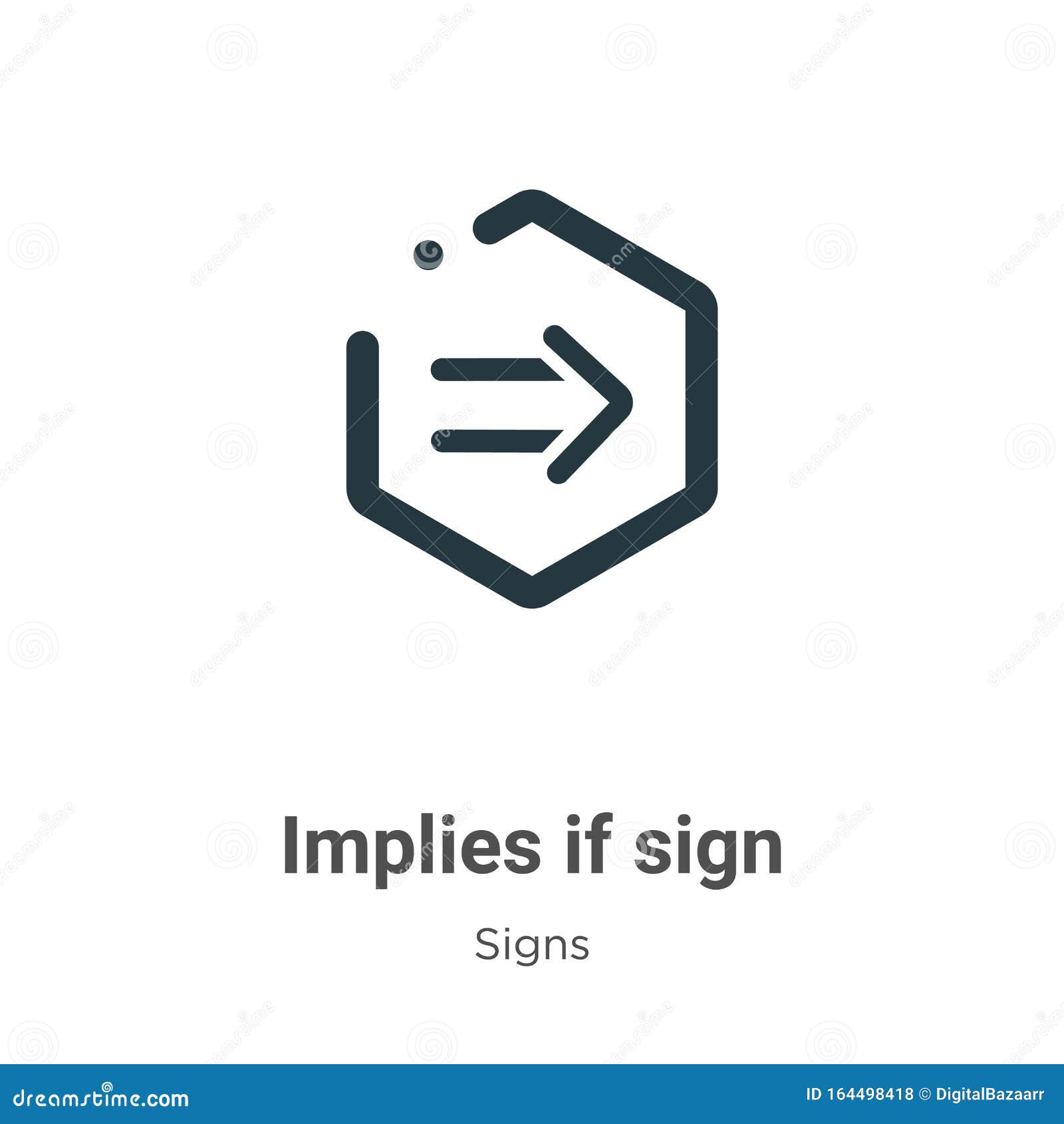 Implies If Sign Vector Icon on White Background. Flat Vector Implies If ...