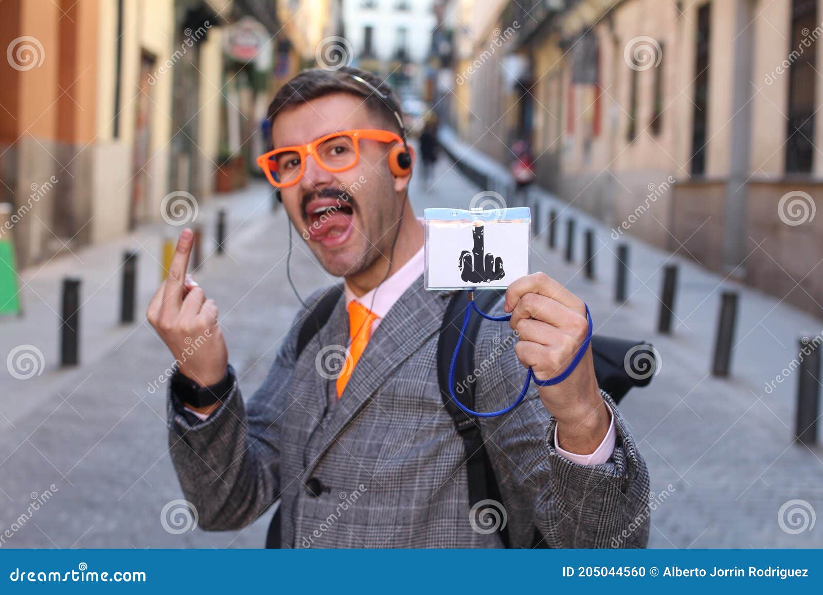 Impolite Businessman Showing Id Card Stock Photo - Image of aggression ...