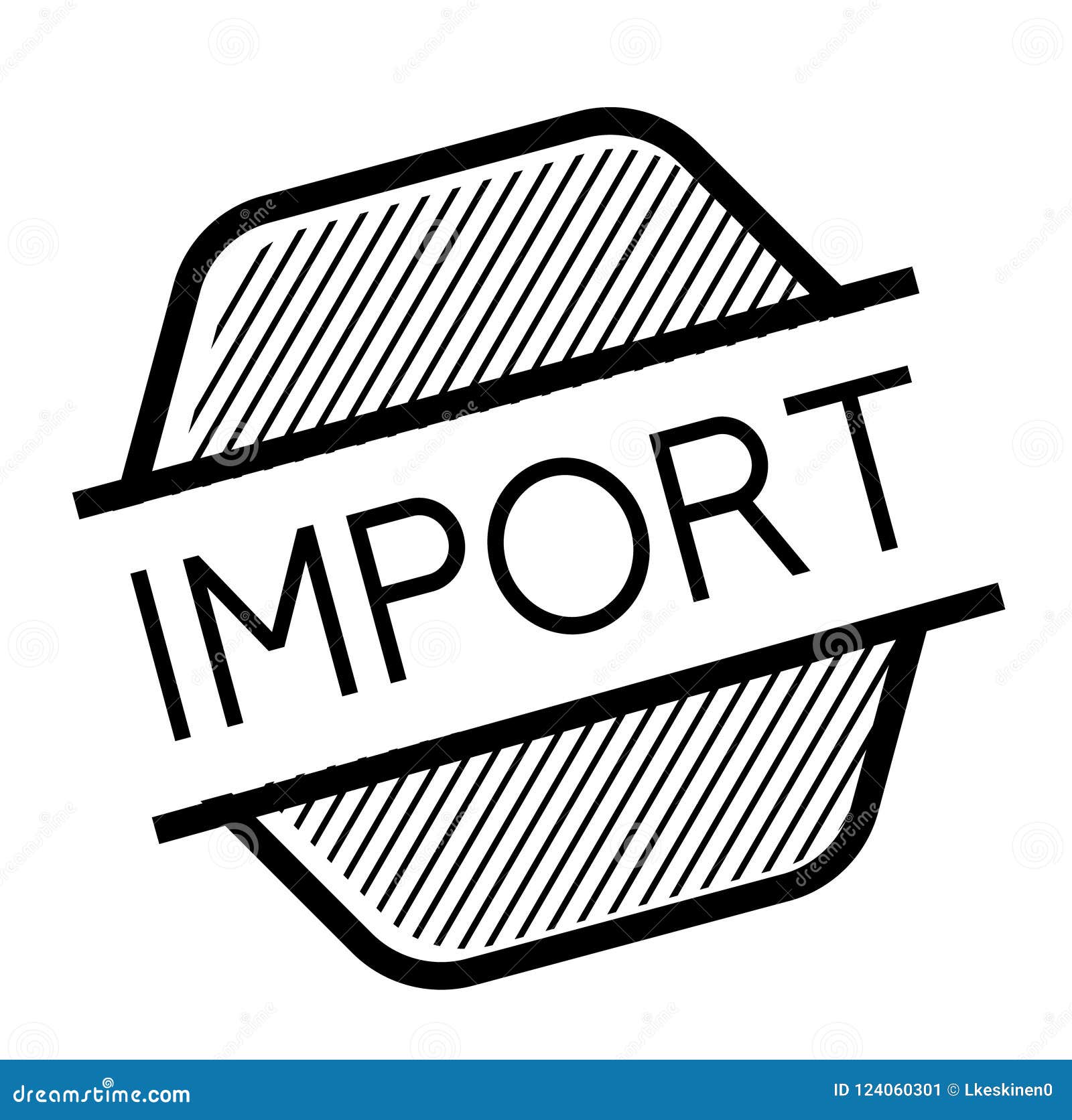 Import black stamp stock vector. Illustration of exported - 124060301