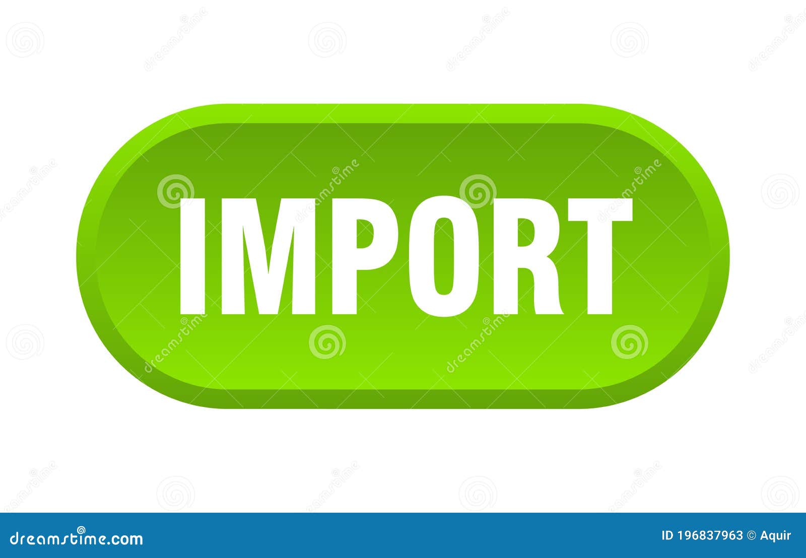 Import button stock vector. Illustration of label, sticker - 196837963
