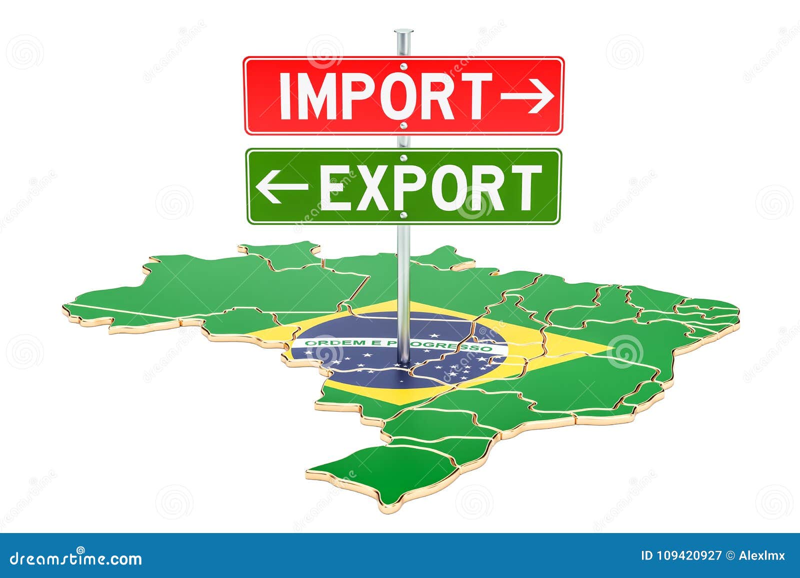 Import and Export in Brazil Concept, 3D Rendering Stock Illustration ... Import and Export in Brazil Concept, 3D Rendering Stock Illustration ...