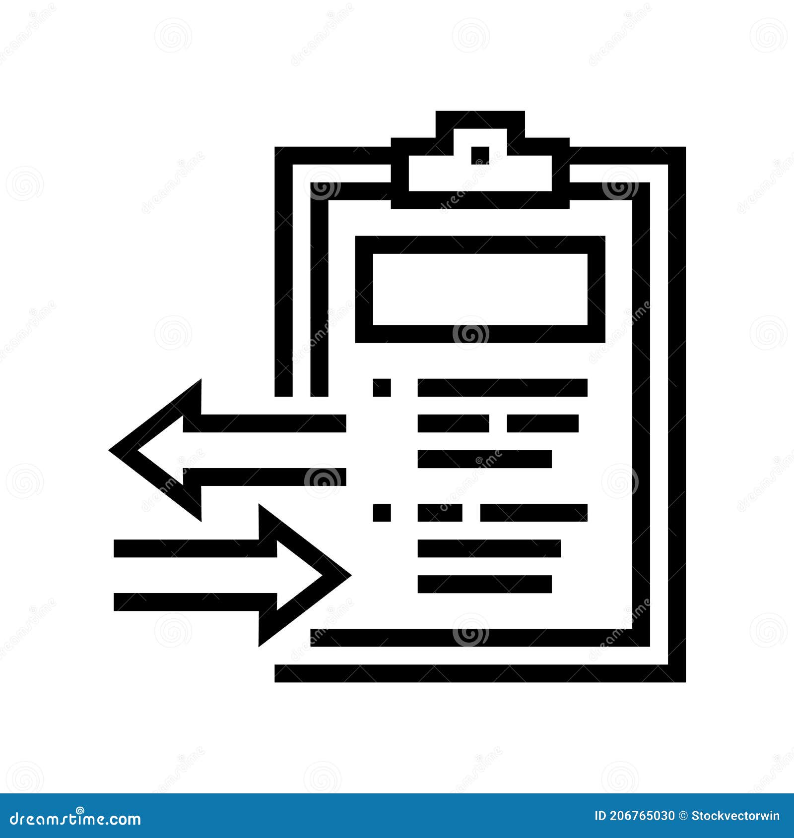 Import and Export Document Line Icon Vector Illustration Stock ...