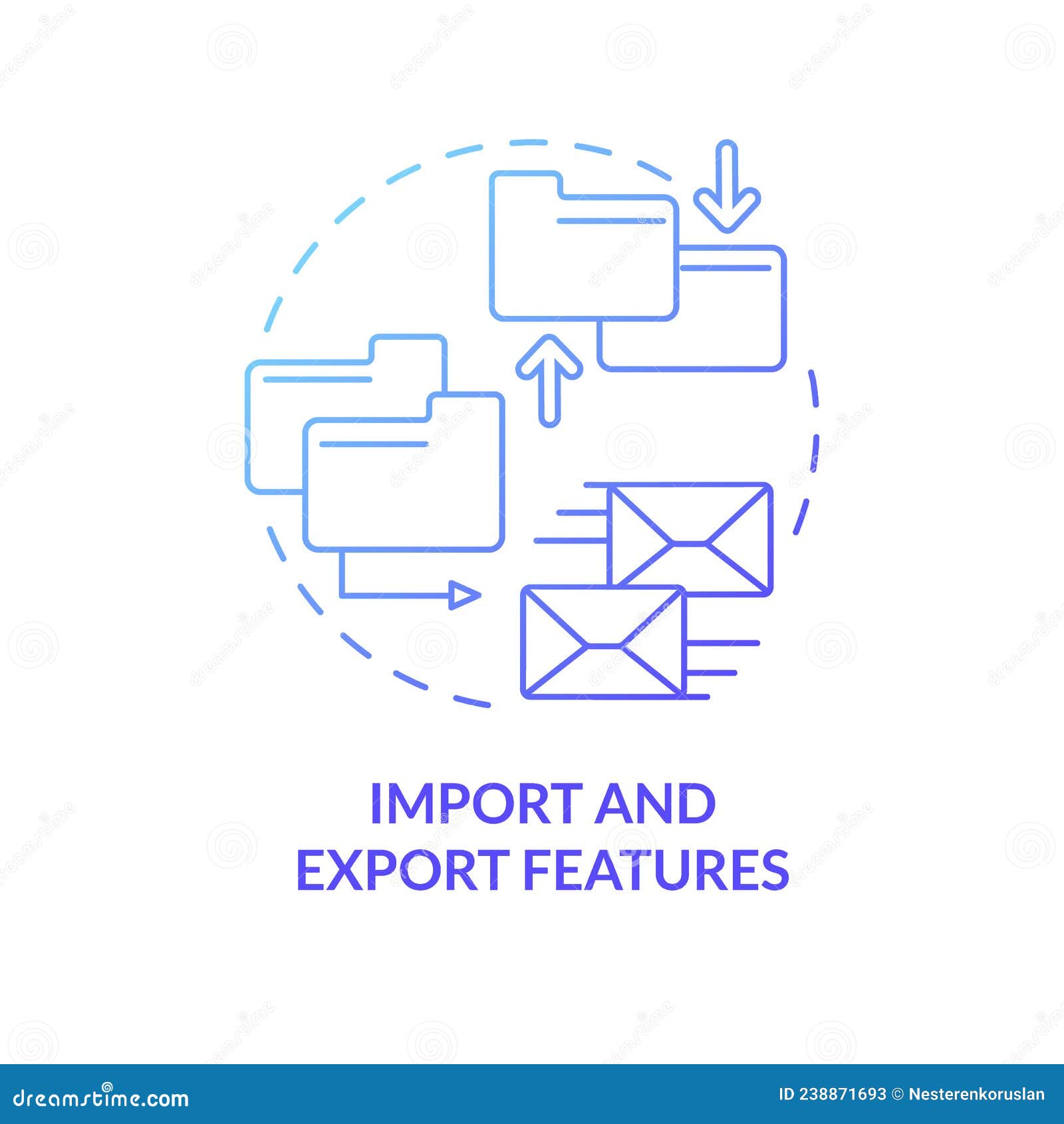 Import and Export Features Blue Gradient Concept Icon Stock ...