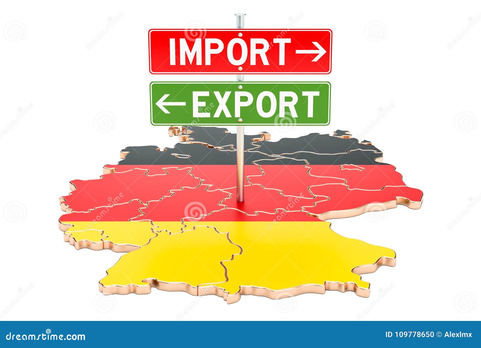 Import and Export in Germany Concept, 3D Rendering Stock Illustration ...