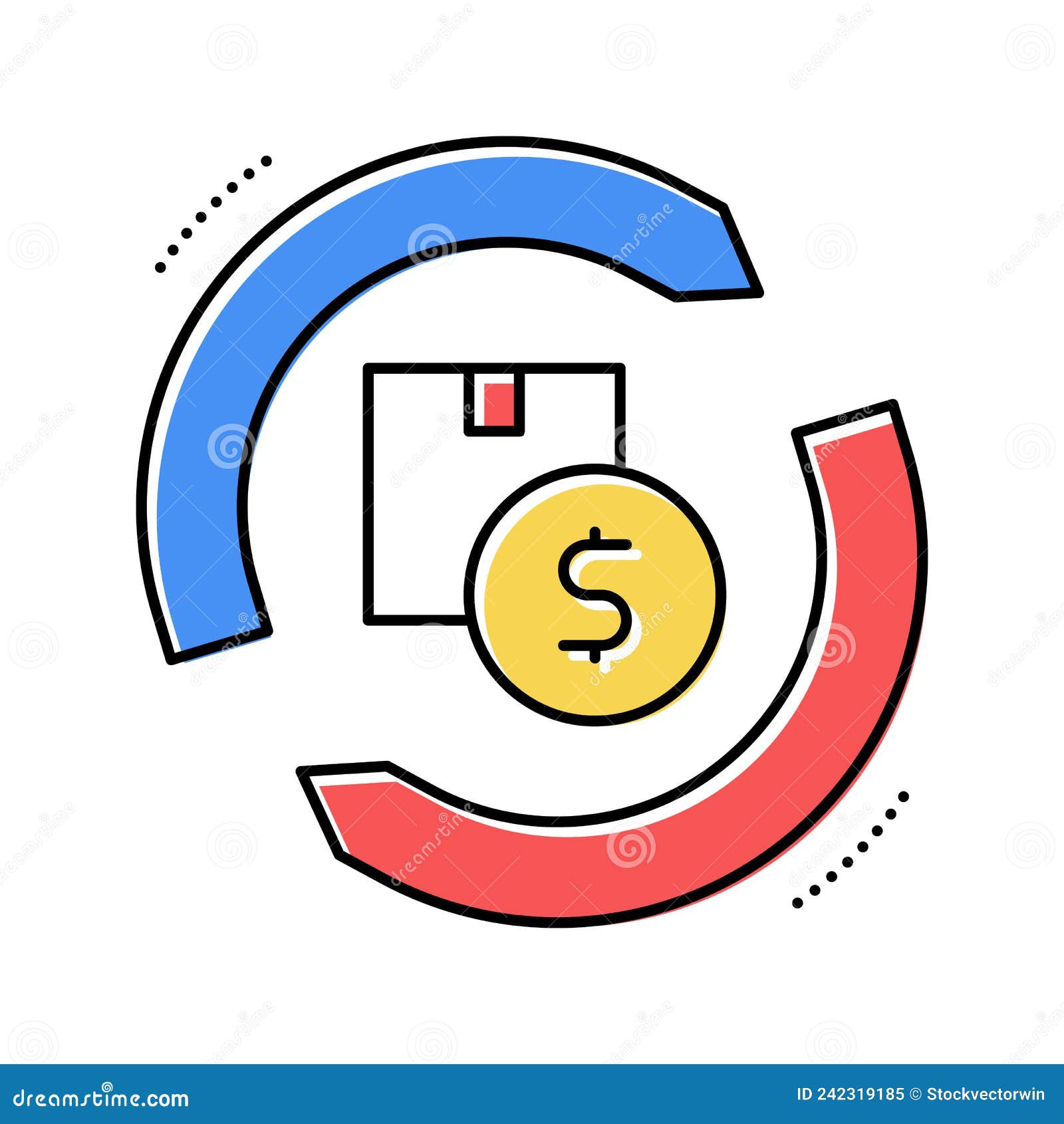 Import and Export Package Color Icon Vector Illustration Stock Vector ...