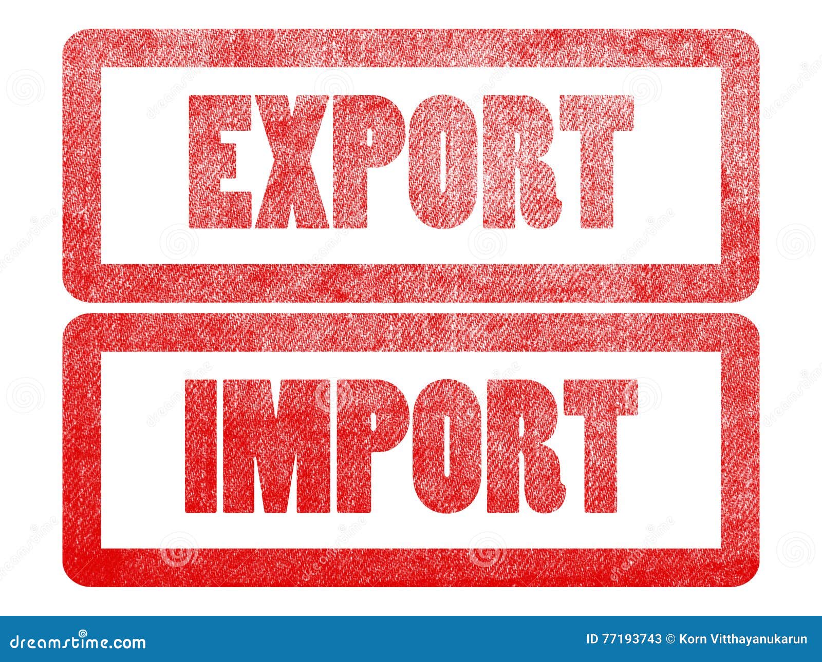 Import Export Paid Red Text Sign Label Stamp Texture on Isolated White ...