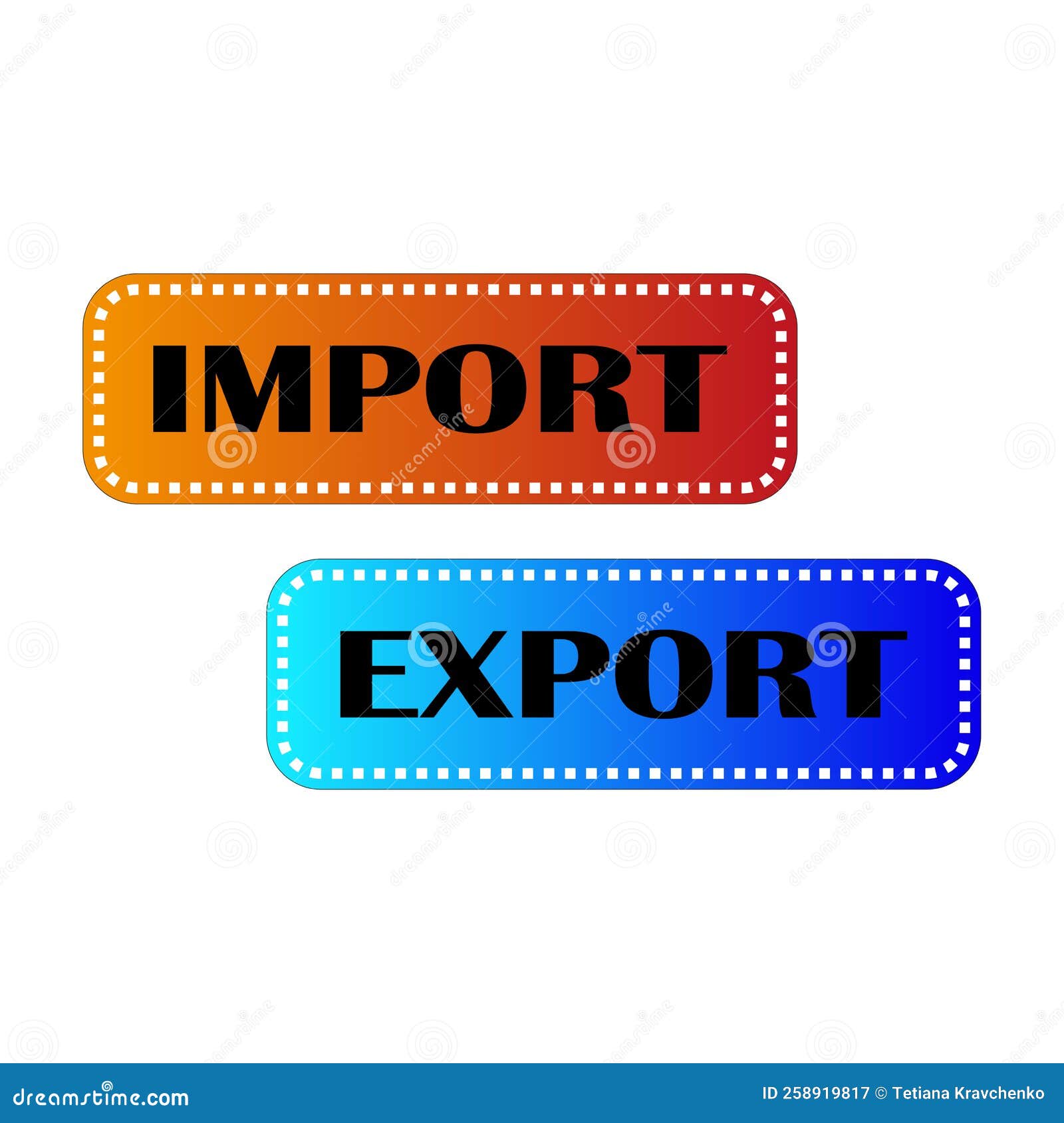 Import Export Plates. Business Elements. Vector Illustration. Stock ...