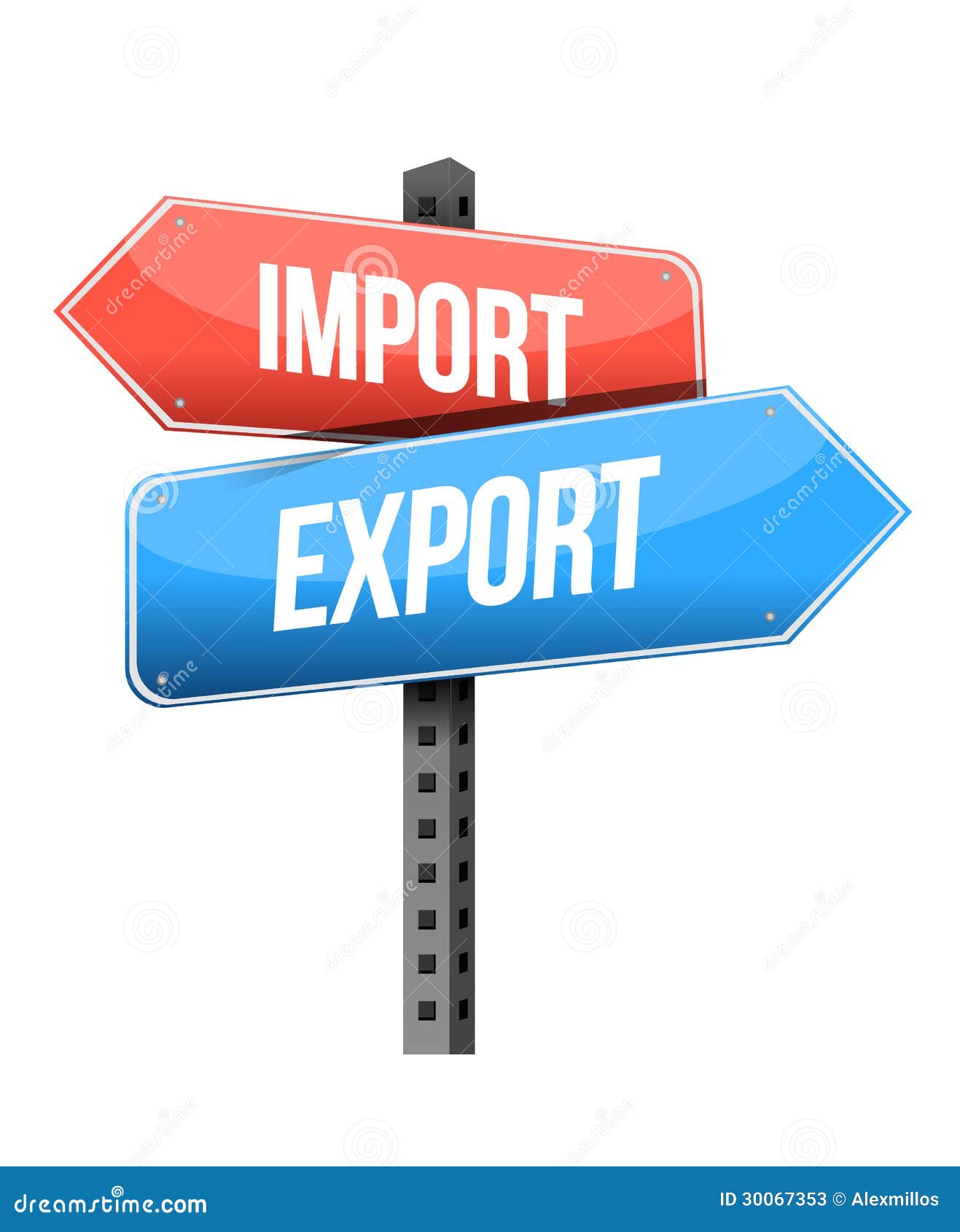 Import and Export Road Sign Stock Illustration - Illustration of ...
