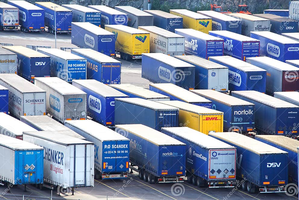 Import and export trailers editorial image. Image of europe - 22562485