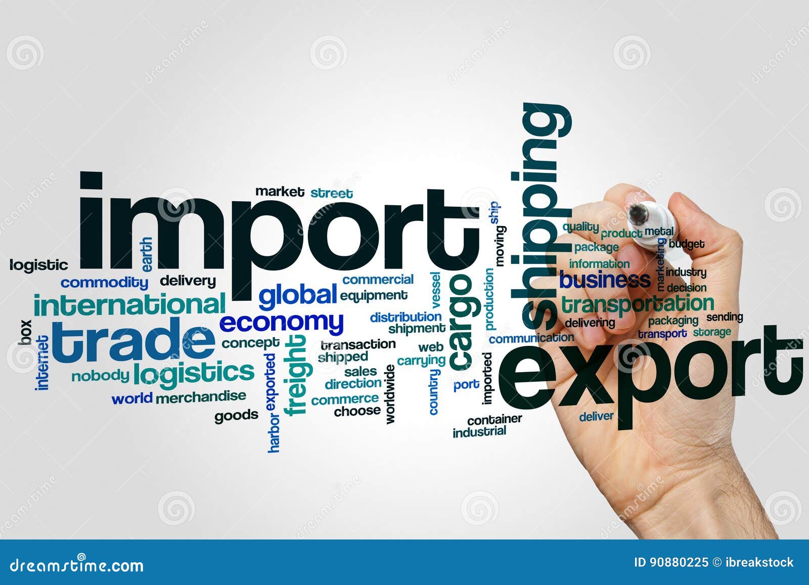 Import export word cloud stock image. Image of market - 90880225