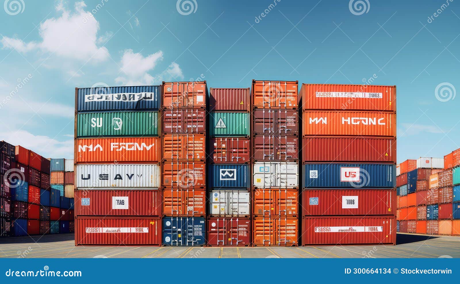 Import Merchandise Ship Cargo Stock Illustration - Illustration of ...