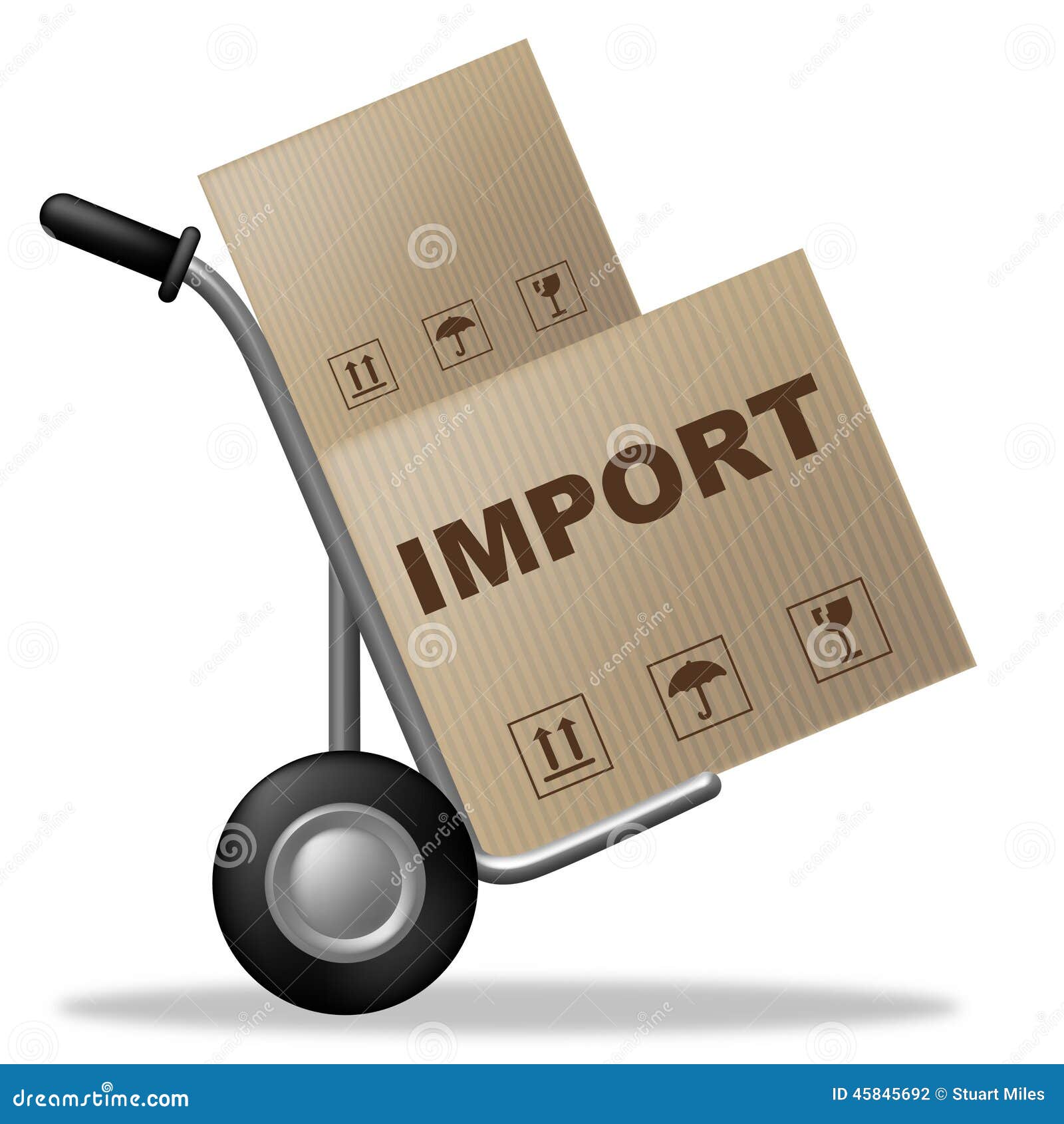 Import Package Represents Shipping Box and Cardboard Stock Illustration ...