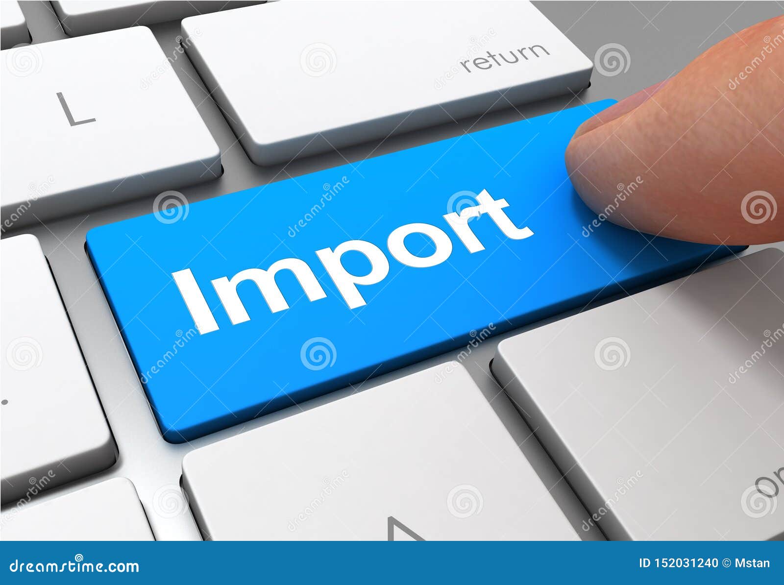 Import Push Button Concept 3d Illustration Stock Illustration ...