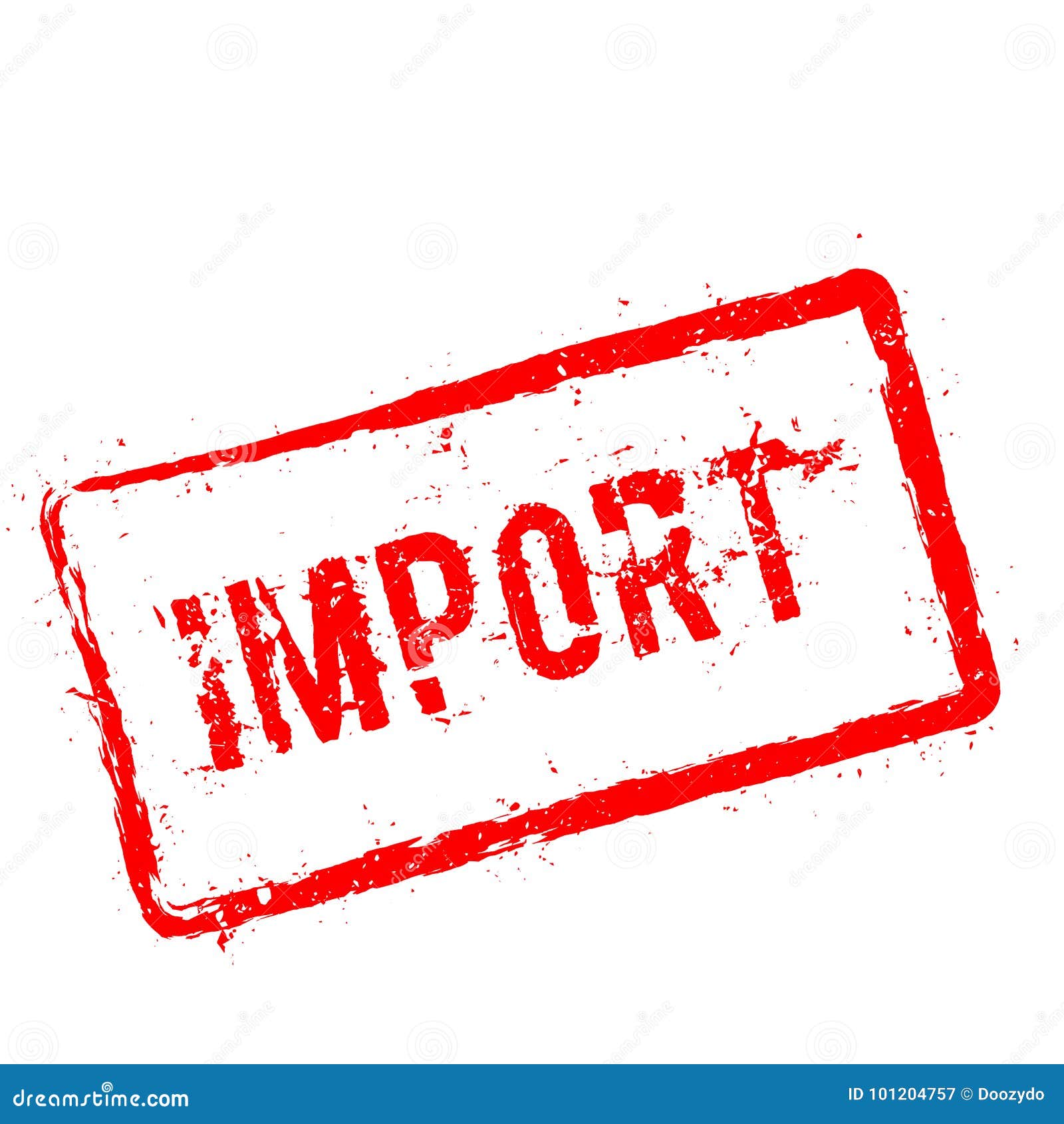 Import Red Rubber Stamp Isolated on White. Stock Vector - Illustration ...
