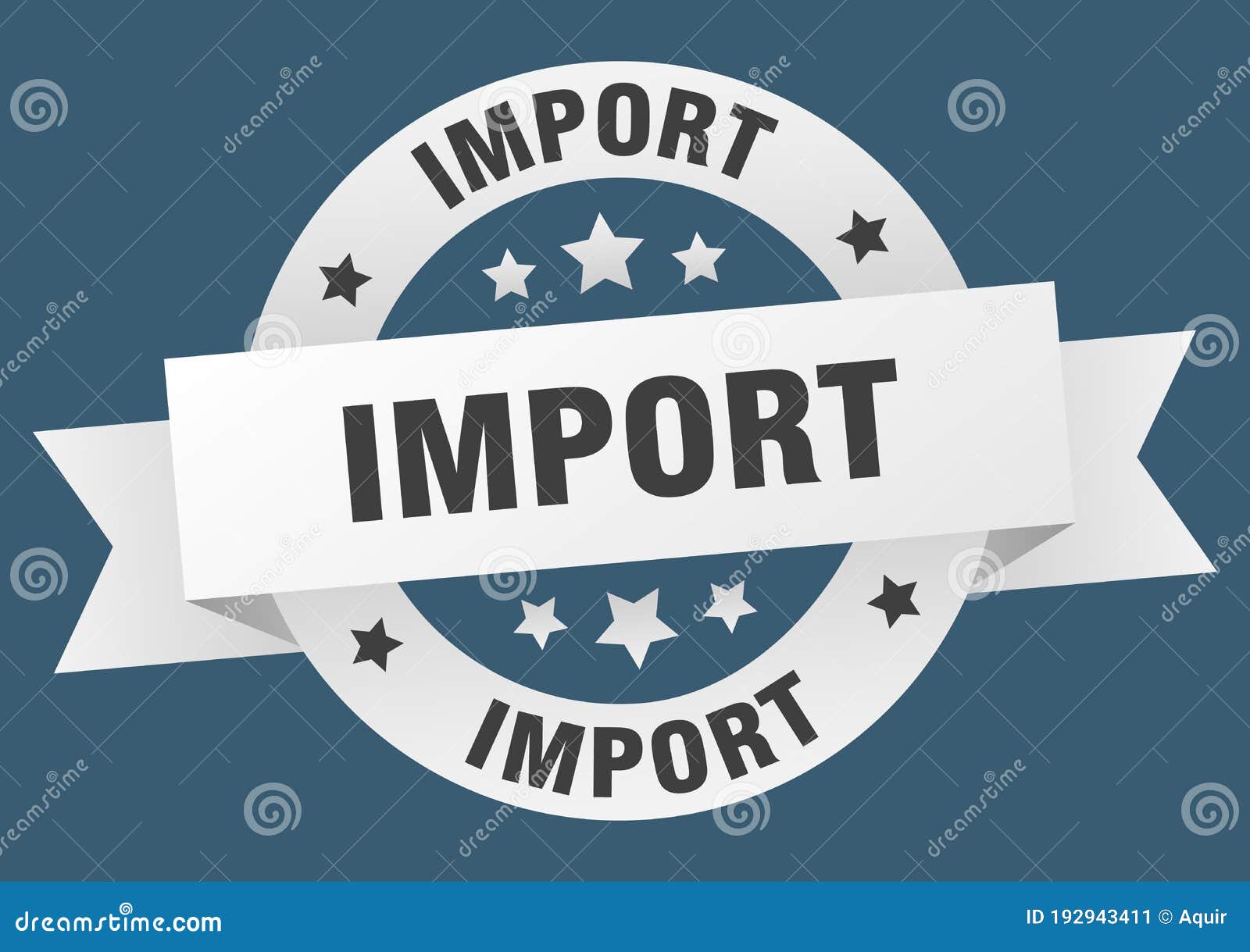 Import Round Ribbon Isolated Label. Import Sign Stock Vector ...