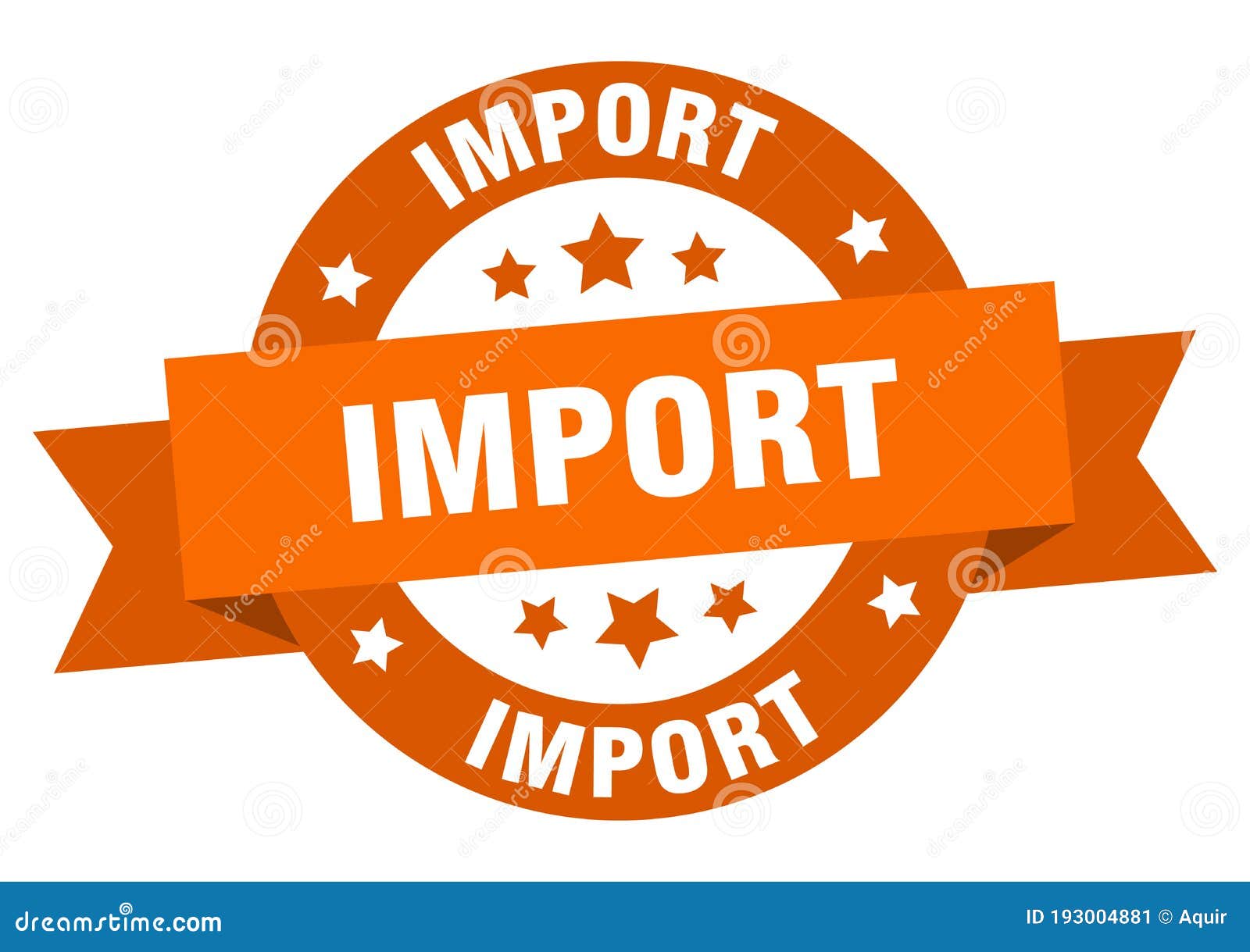 Import Round Ribbon Isolated Label. Import Sign Stock Vector ...