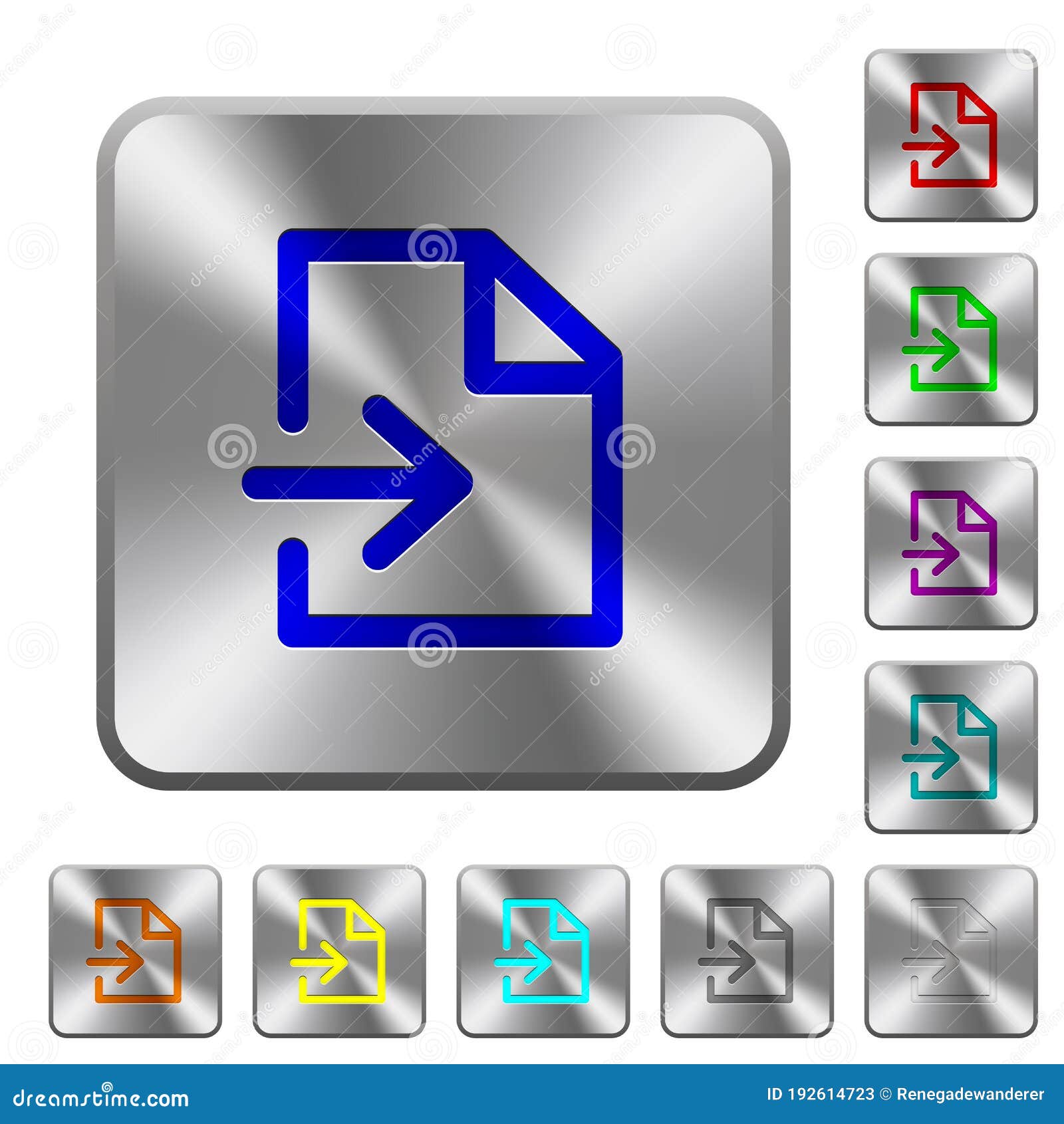 Import Rounded Square Steel Buttons Stock Vector - Illustration of ...