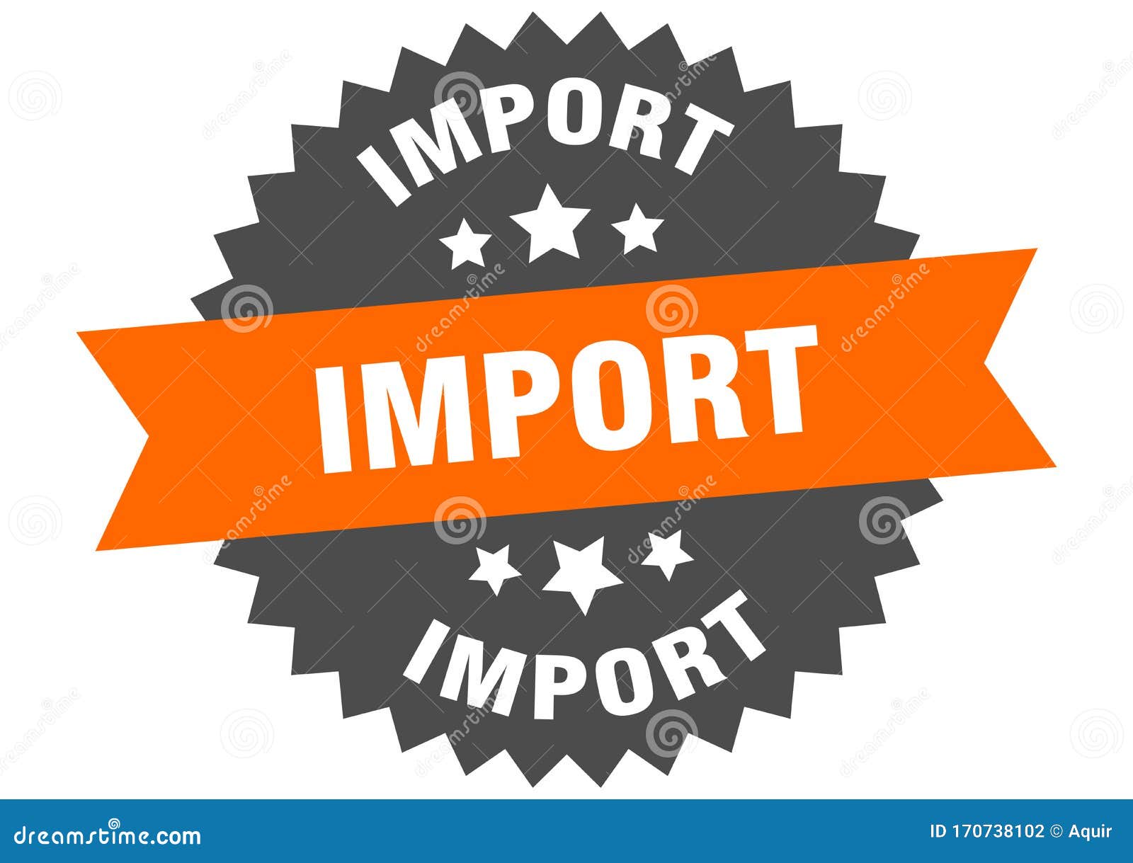 Import Sign. Import Circular Band Label. Import Sticker Stock Vector ...
