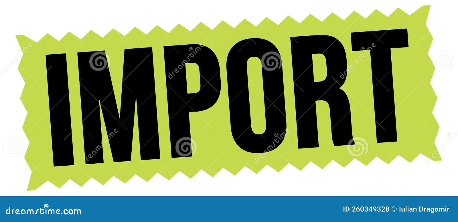 IMPORT Text Written on Green-black Stamp Sign Stock Illustration ...
