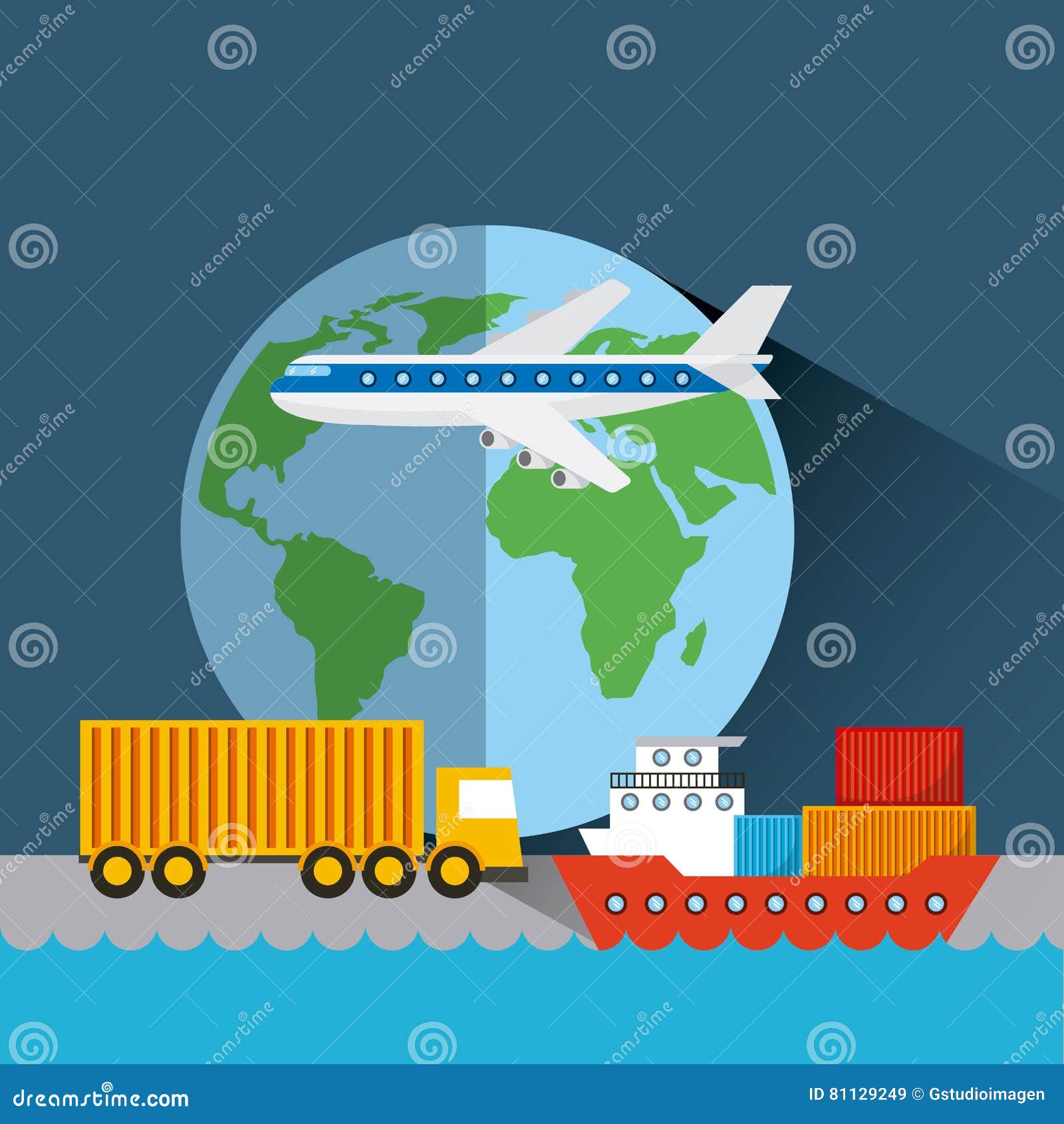 Import- und Exportdesign vektor abbildung. Illustration von ...