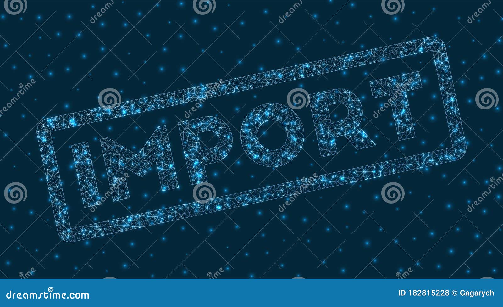 Import Word in Digital Style. Stock Vector - Illustration of import ...