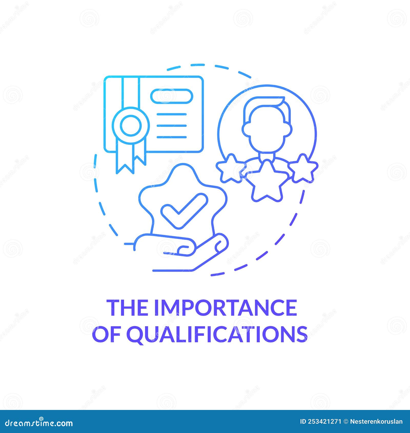 Importance of Qualifications Blue Gradient Concept Icon Stock Vector ...